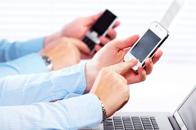 Business People Calling by Smartphone. Stock Image - Image of analyzing ...