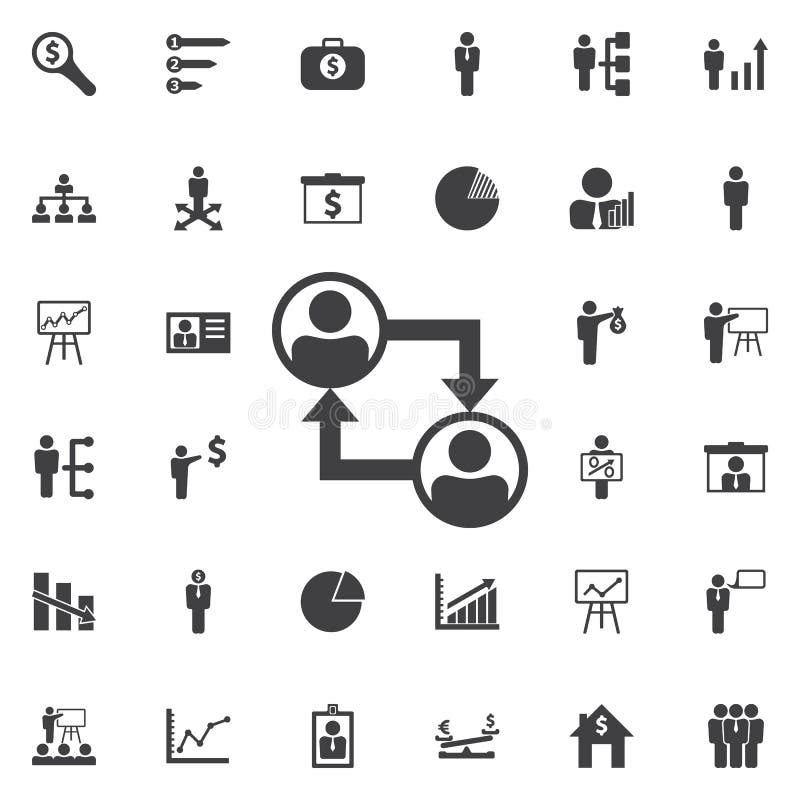 Business People Career Path Growth Vector Icon. Stock Illustration ...