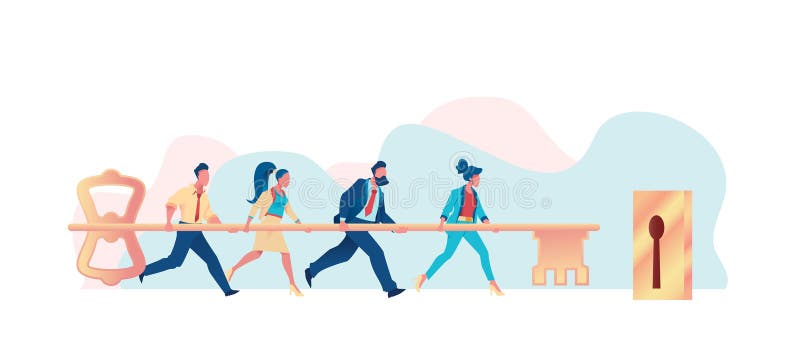 Business People Carry Key Exactly into Keyhole Stock Vector ...
