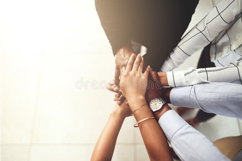 Business People, Celebration and Stack of Hands in Office for Diversity ...