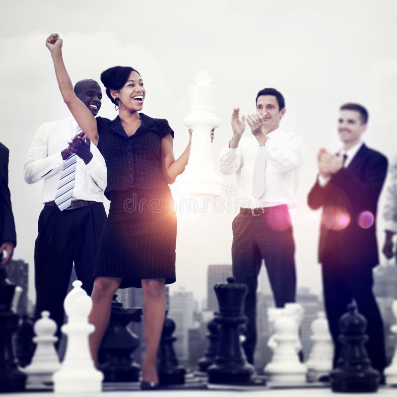 Business People Celebration Winning Chess Game Concept Stock Image ...