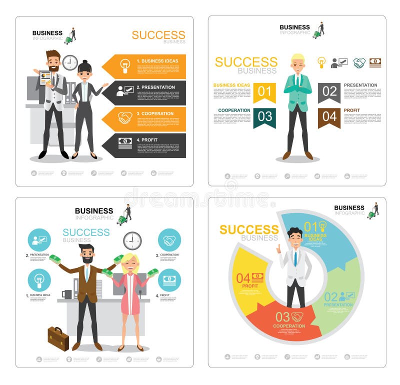 Business People Character Success Infographic Vector Design Stock ...