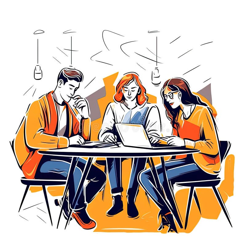 Business People Characters Working in the Office. Group of Working ...