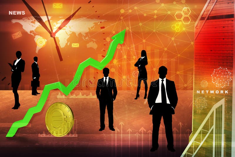 Business People with Charts and Graphs Stock Illustration ...