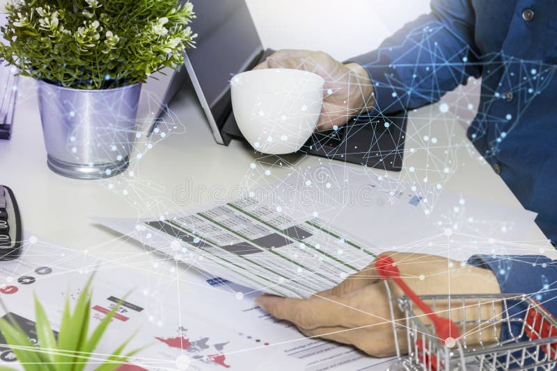 Business People Check Financial and Accounting Documents,Trade with ...