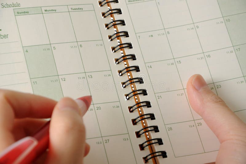 Business People Check His Schedule Time Stock Photo - Image of page ...