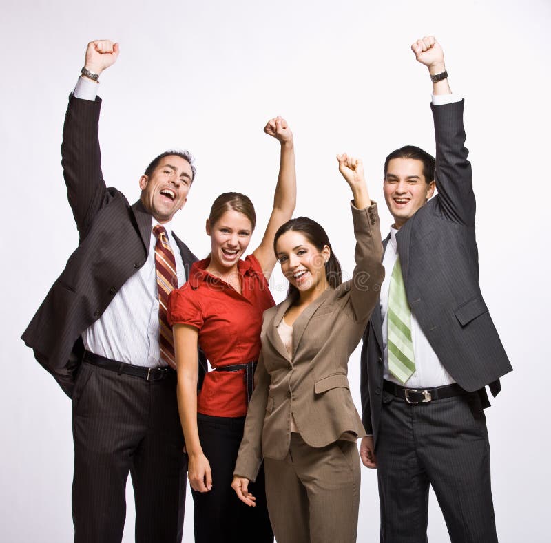 Business people cheering stock photo. Image of contact - 2047006