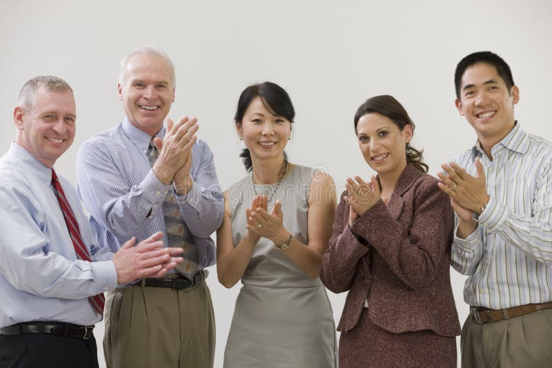 Business People Cheering Success. Stock Photo - Image of five ...