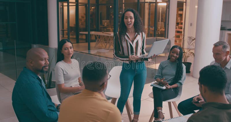 Business People, Circle and Teamwork in Workshop for Career, Collaboration and Communication in ...