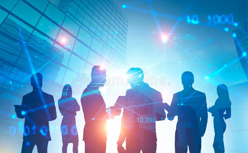 Business People in City, Digital Connection Stock Image - Image of ...