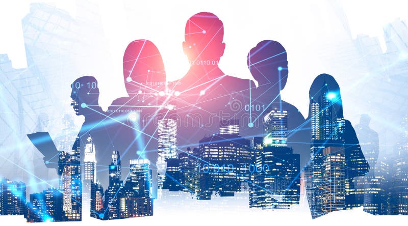 Business People in City, Digital Interface Stock Photo - Image of ...