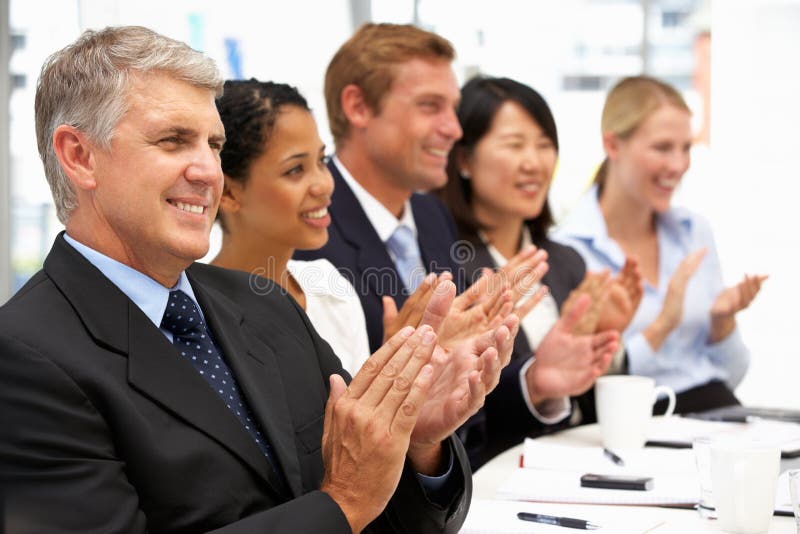Business people clapping stock photo. Image of confident - 19902380