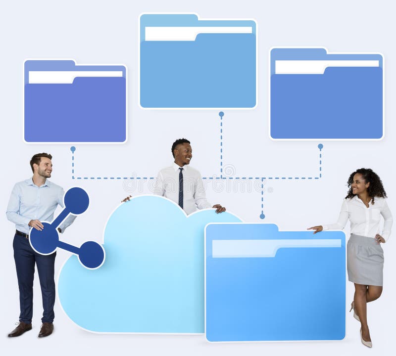 Business People and Cloud Computing Icons Stock Image - Image of ...
