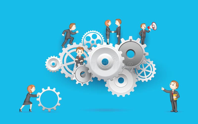 Business People on Cog Wheel Stock Vector - Illustration of corporate ...