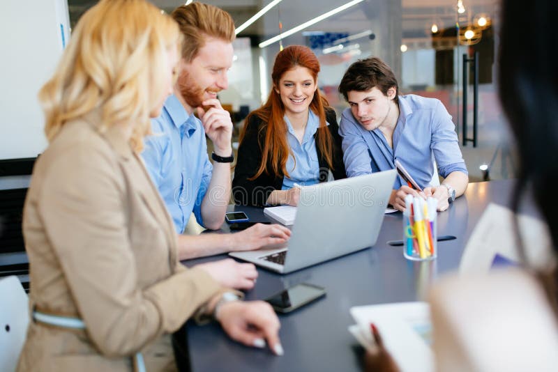 Business People Collaborate in Office Stock Image - Image of meeting ...