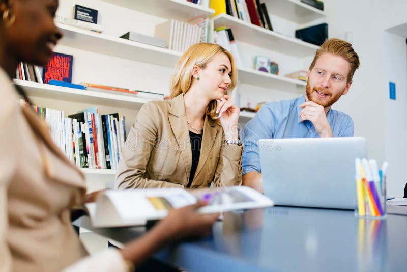 Business People Collaborate in Office Stock Image - Image of corporate ...