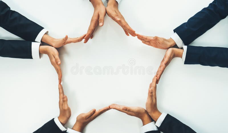 Business People Join Hand As Frame for Copyspace. Shrewd Stock Image ...
