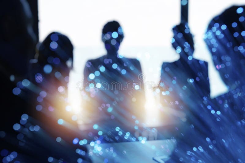 Business People Collaborate Together in Office. Internet Connection ...