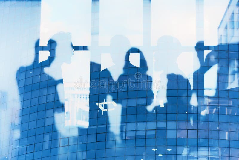 Business People Collaborate Together in Office. Internet Connection ...