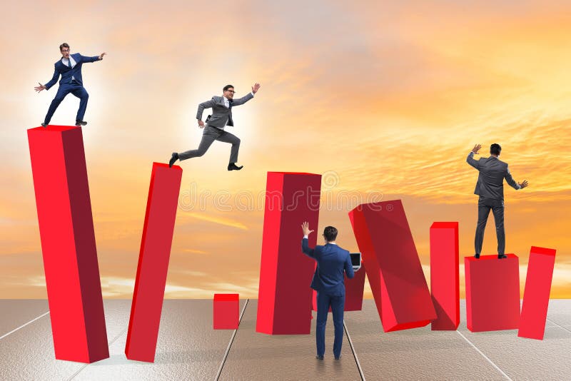 Business People in a Collapsing Economy Concept Stock Photo - Image of ...