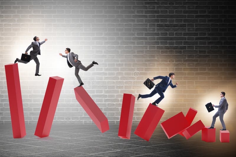 Business People in a Collapsing Economy Concept Stock Photo - Image of ...