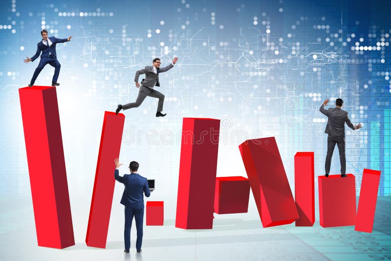 Business People in a Collapsing Economy Concept Stock Image - Image of ...