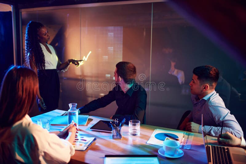 Business People, Colleagues during Conference, Making Presentation ...