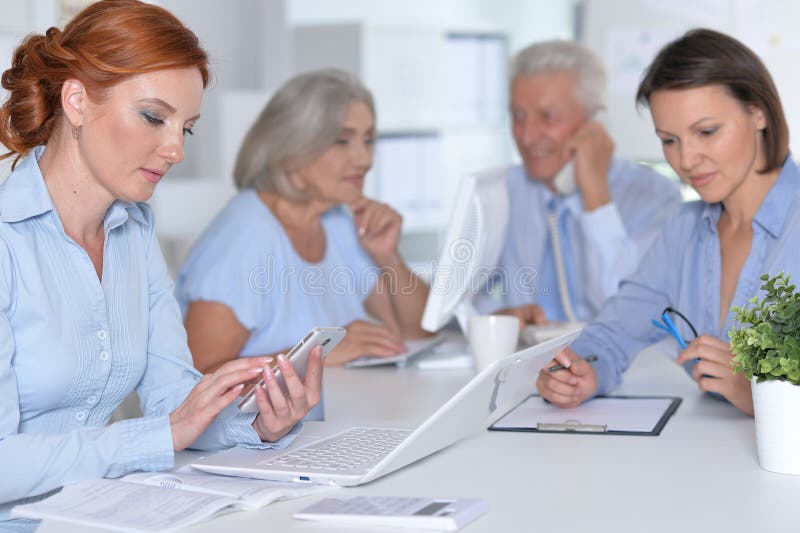 Business People Colleagues Working Together in Office Stock Image ...