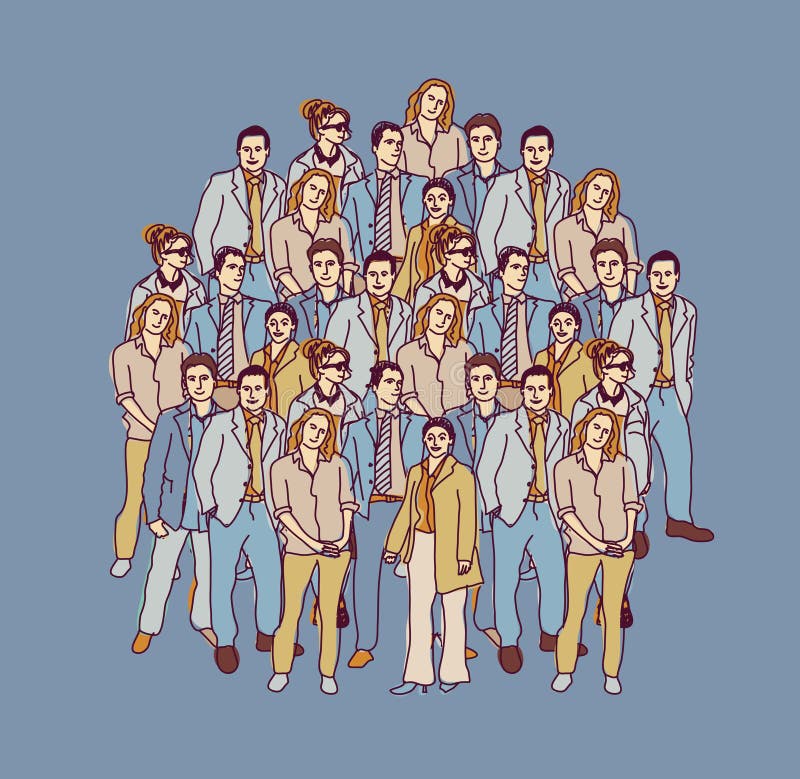 Business People Color Big Group Isolate. Stock Vector - Illustration of ...