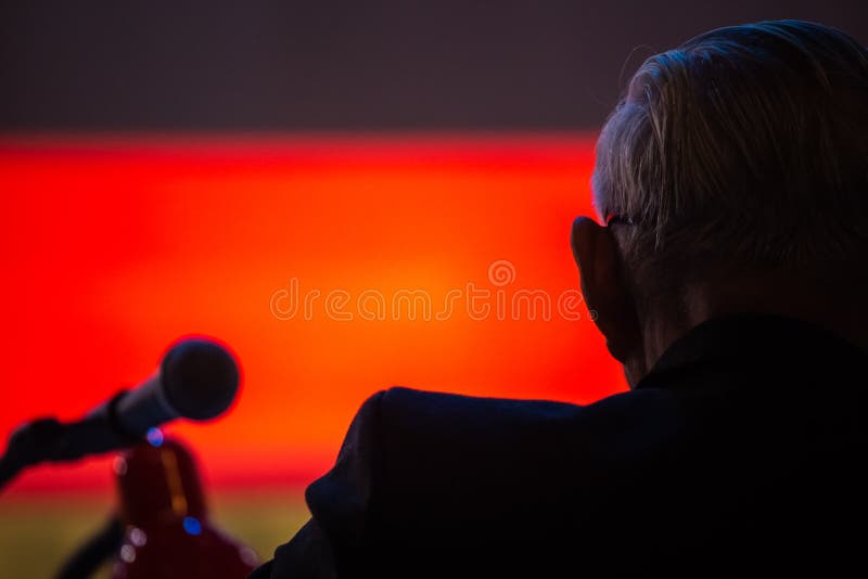 Business People or Commentator in Seminar Room Stock Photo - Image of ...