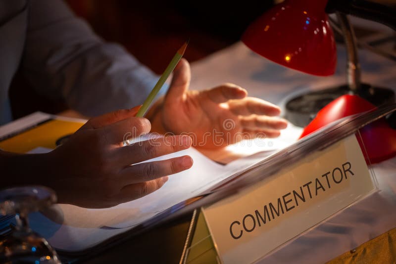 Business People or Commentator in Seminar Room Stock Image - Image of ...