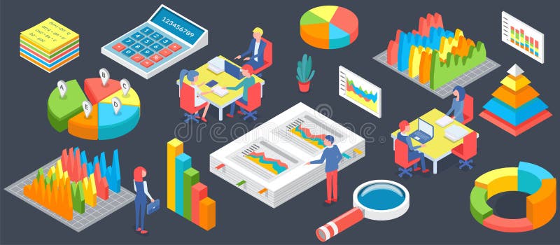 Business People Communicating in Office Discuss Statistics, Analyze ...