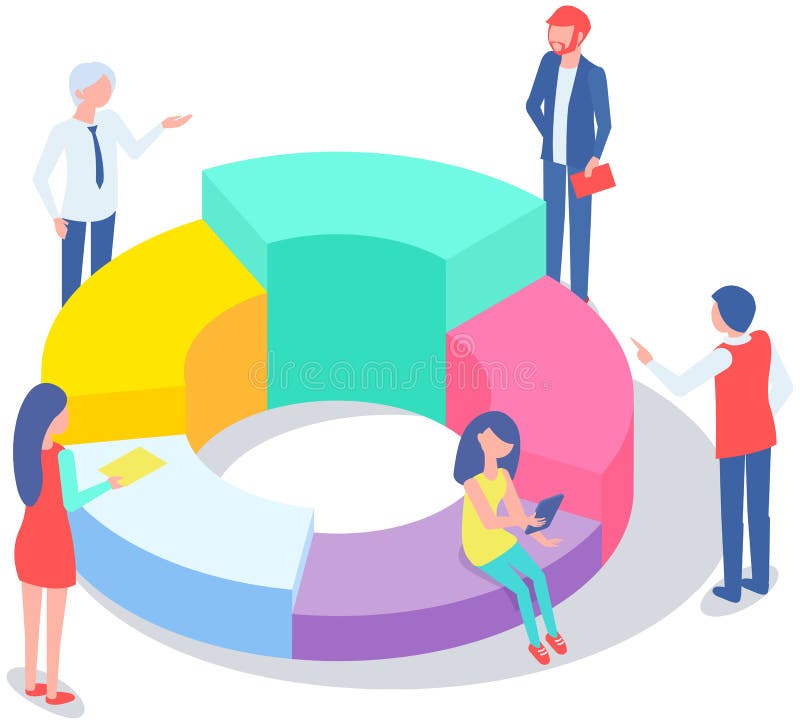 Business People Communicating in Office Discuss Statistics, Analyze ...