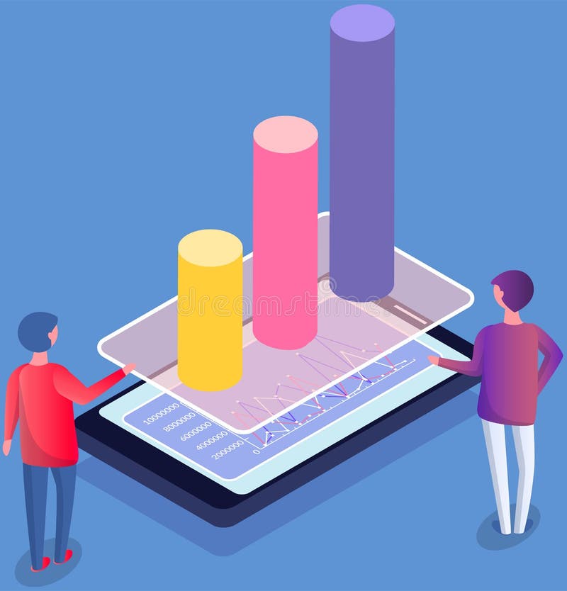 Business People Communicating in Office Discuss Statistics, Analyze ...