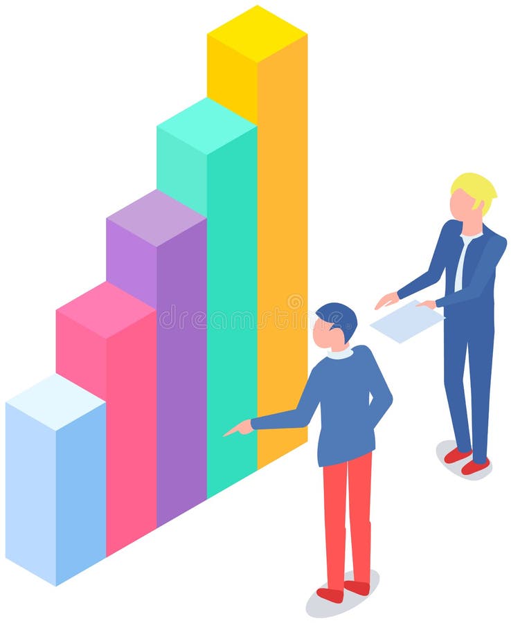 Business People Communicating in Office Discuss Statistics, Analyze ...