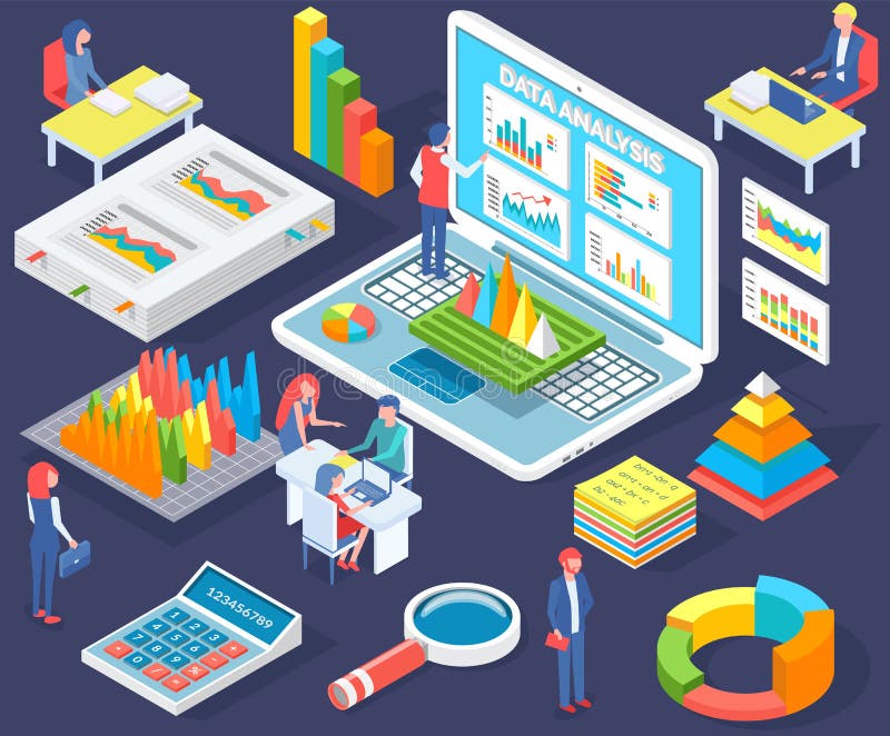 Business People Communicating in Office Discuss Statistics, Analyze ...