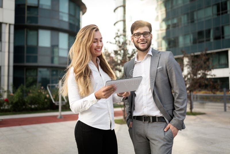 Business People Commuting on Street Stock Image - Image of female, city ...