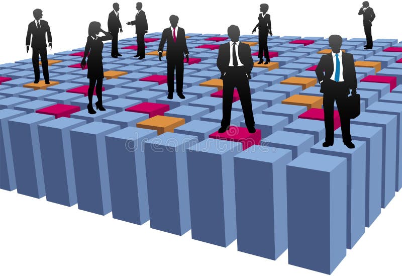 Business People Company Team Work Abstract Cubes Stock Vector ...