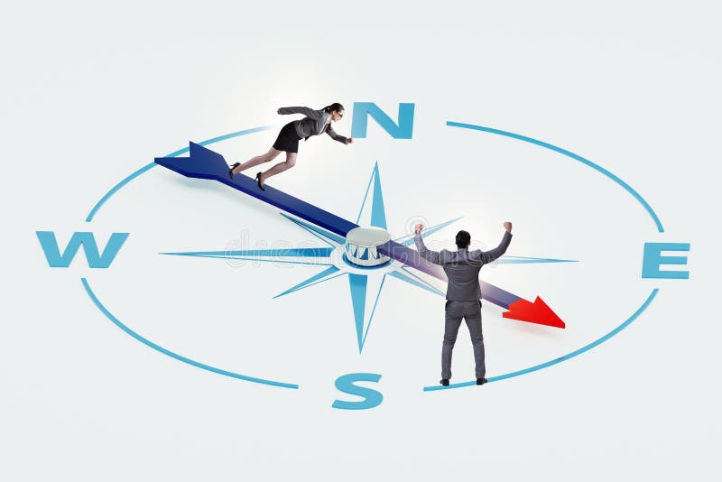 Business People with Compass Looking for Direction Stock Image - Image ...