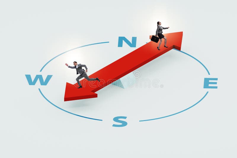 Business People with Compass Looking for Direction Stock Image - Image ...