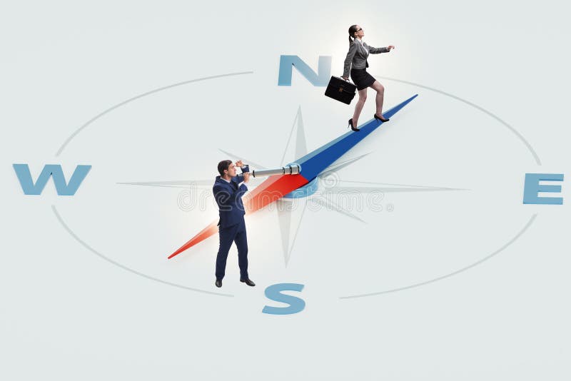 Business People with Compass Looking for Direction Stock Image - Image ...