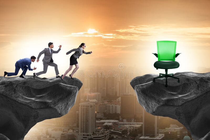 Business People Competing for Promotion Stock Photo - Image of ...