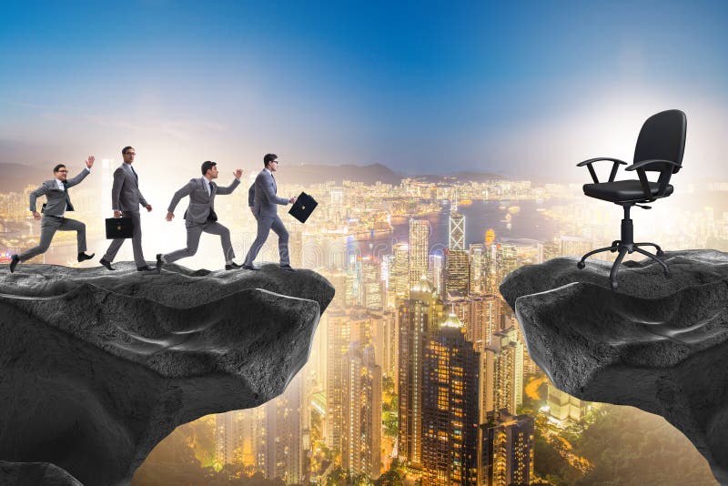 Business People Competing for Promotion Stock Image - Image of ...