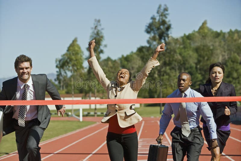 Business People Competing on Racing Track Stock Image - Image of formal ...