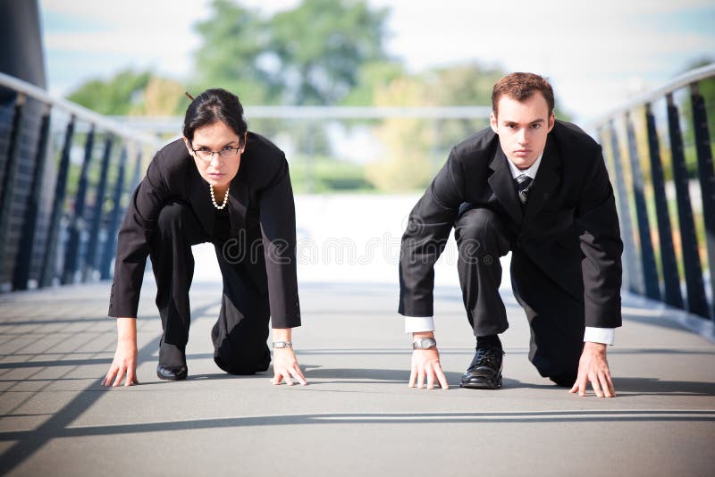 Business People in Competition Stock Image - Image of ethnic ...