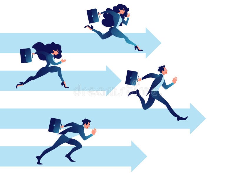 Business People Competition. Vector Teamwork Business Concept. Stock ...