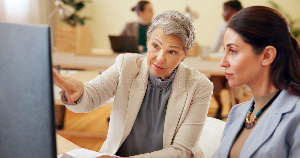 Business People, Computer and Manager in Office for Feedback, Teamwork ...