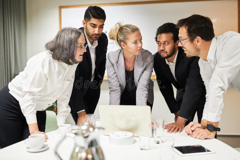 Business People at the Computer in the Computer Workshop in the Office ...
