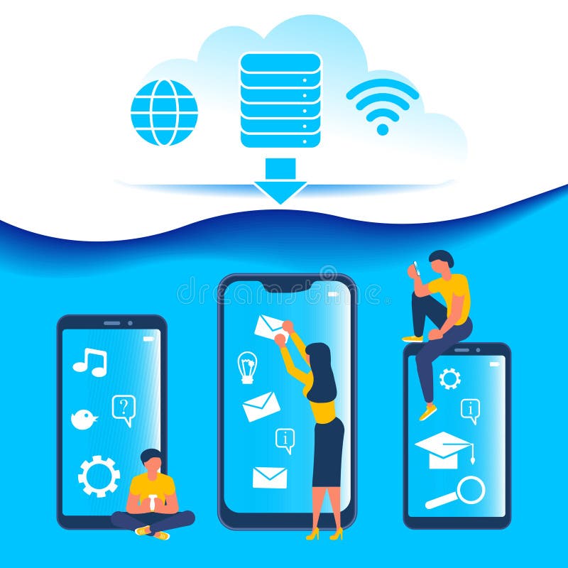 Business people concept stock vector. Illustration of cloud - 124281936