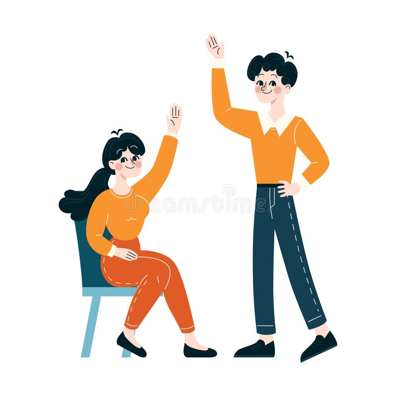 Enthusiastic Team Voting with Raised Hands in Agreement Stock Vector ...